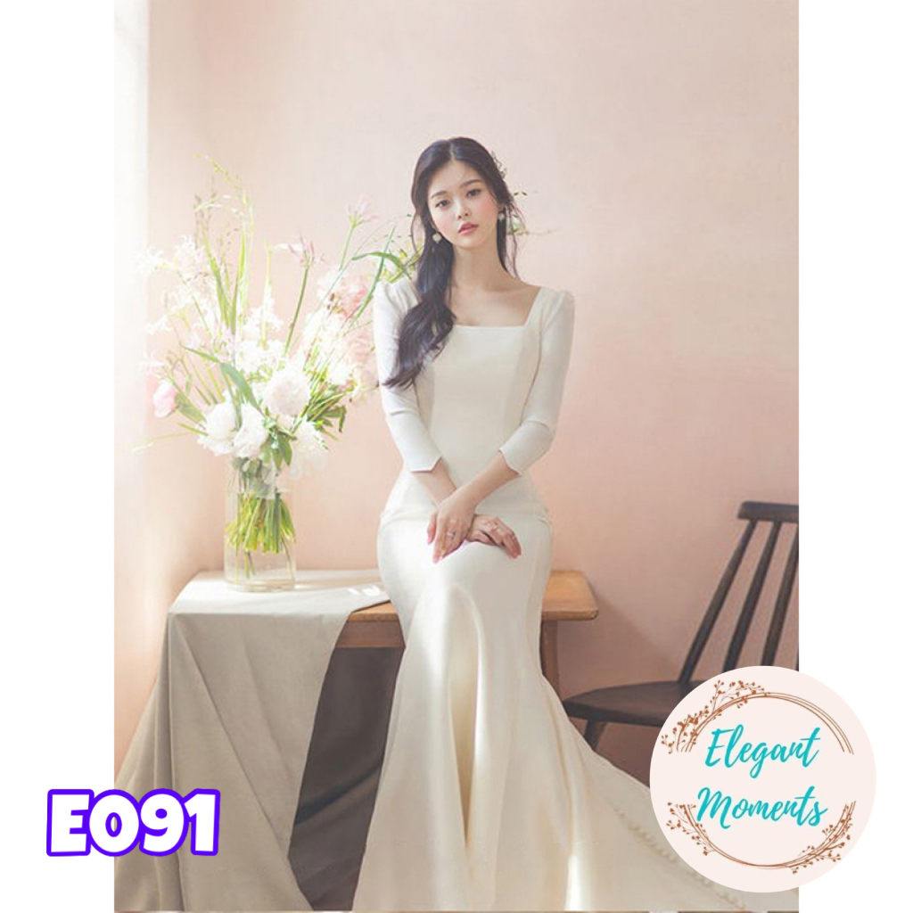 พร้อมส่งจากไทย ชุดแต่งงาน รหัส E091 ชุดเจ้าสาว ชุดถ่ายพรีเวดดิ้ง ชุดafter party ชุดงานหมั้น เดรส ...