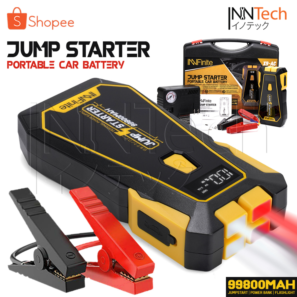 InnFinite 2-in-1 3USB จั้มสตาร์ท&พาวเวอร์แบงค์ 99,800 mAh จั๊มสตาร์ท12V ...