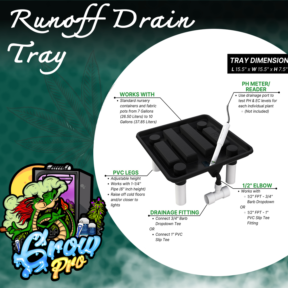 ถาดระบาย 15.5inch hydroponic runoff drain tray ถาดระบายน้ำทิ้งแบบไฮโดร ...