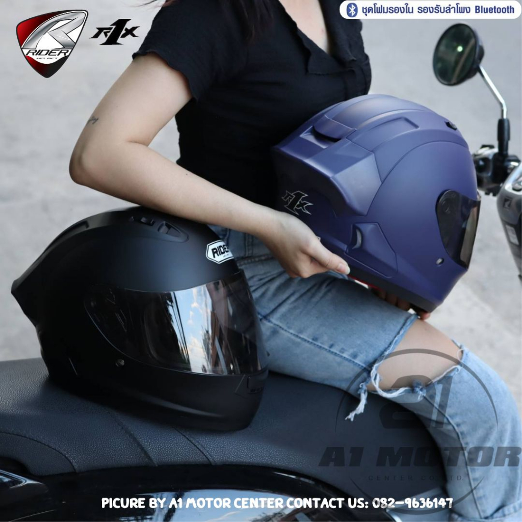 หมวกกันน็อคเต็มใบ Rider รุ่น R1X มีให้เลือก 6 สี 3 Size M L XL มาพร้อม ...