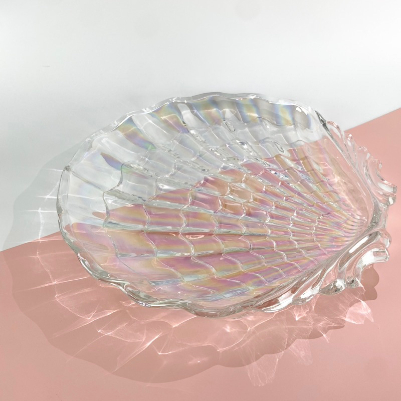 (จานเปลือกหอย,ถาดเปลือกหอย) Venus glass ware | Hologram clear seashell ...