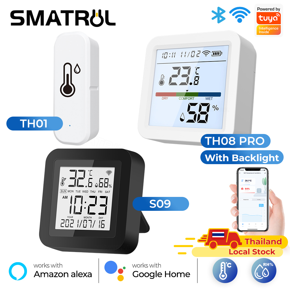 [Local Stock]Smart Tuya WiFi Temperature and Humidity Sensor TH08 ...