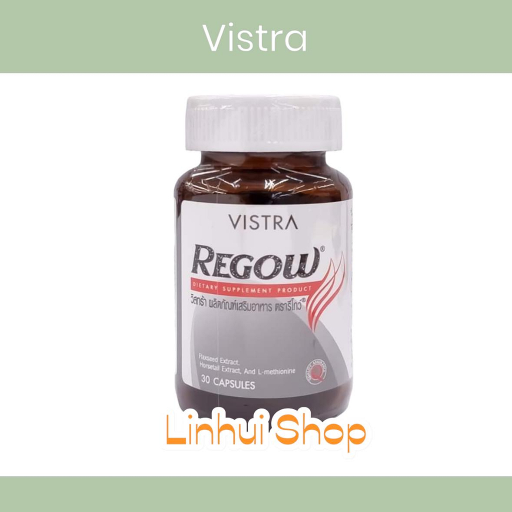 Vistra Regow วิสตร้า รีโกว์ 30 Capsules บำรุงรากผม ลดผมร่วง Regrow ...
