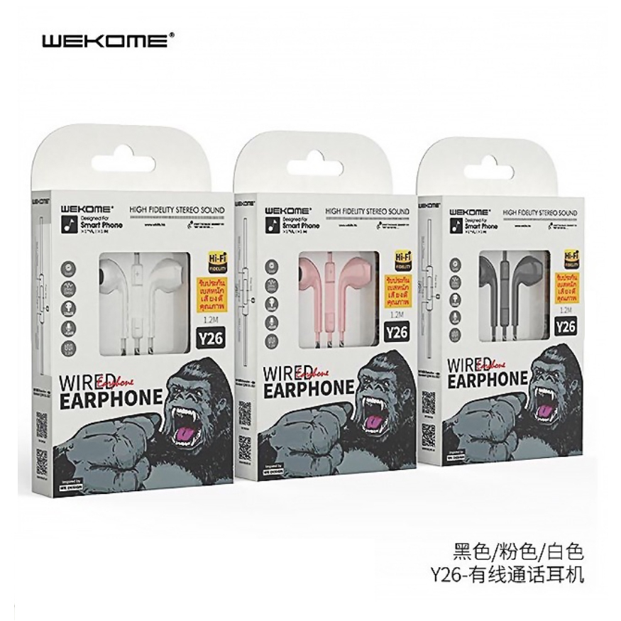 หูฟัง wk y26 รุ่น kingkong 3.5mm Typec ไมโครโฟนในตัว การโทร เล่นเกม （รับประกัน 1 ปี）สำหรับ ios ...