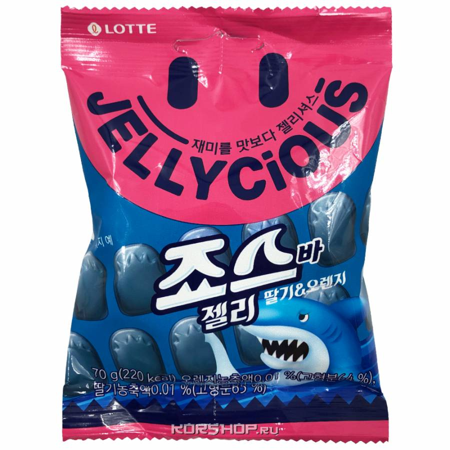 lotte jaws bar jelly เยลลี่กัมมี่ 죠스바맛 젤리셔스 70g | Shopee Thailand