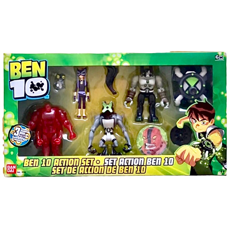 BEN 10 ACTION SET BENWOLF BENVICKTOR GWEN OMNITRIX 4 INCH FIGURE NIP ...
