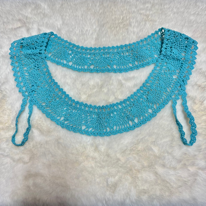 คอถักโครเชต์สำเร็จรูป สำหรับเสื้อคอกระเช้าผู้ใหญ่ งานถักฝีมือแฮนด์เมด ...