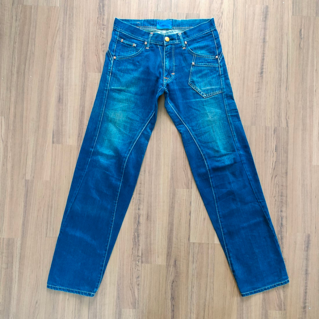 กางเกงยีนส์ แบรนด์ EDWIN E-FUNCTION ผ้าฟอกเฟด ไม่ยืด สีสวย ใหม่ | Shopee Thailand