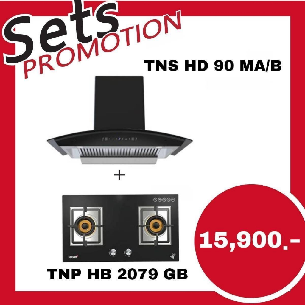 TECNOSTAR ชุด SET เครื่องดูดควันและเตาแก๊ส รุ่น TNS HD 90 MA/B+TNP HB 2079 GB | Shopee Thailand