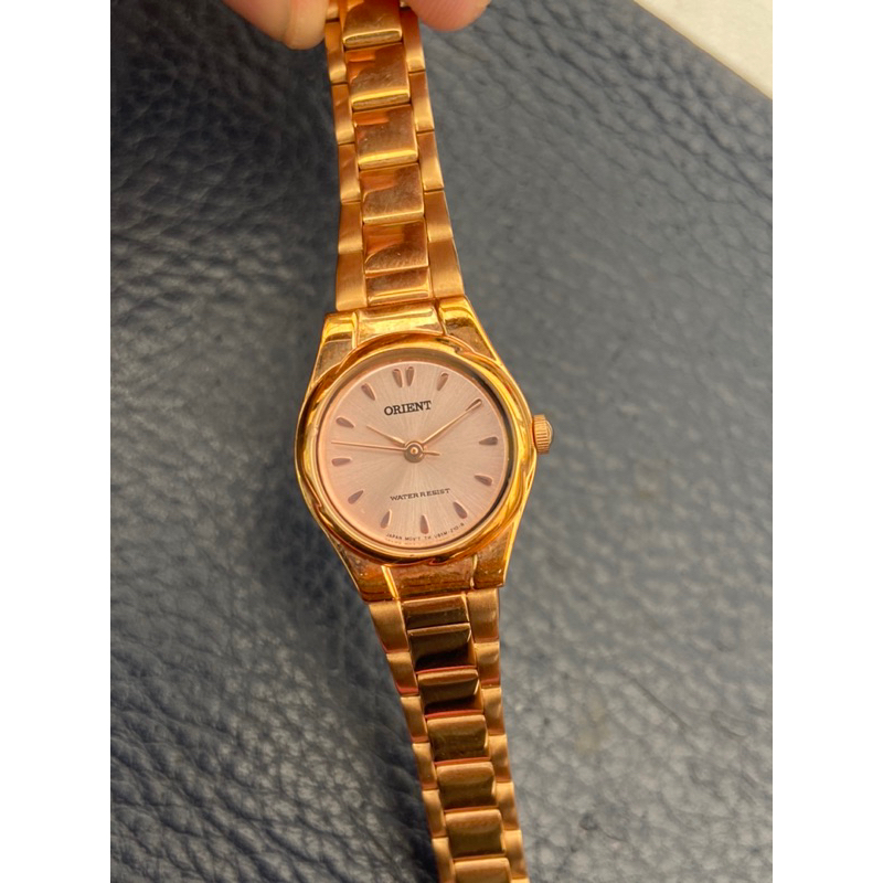 ORIENT WATER RESIST สีพิ๊งค์โกล เรือนเล็ก ของแท้ มือสอง | Shopee Thailand