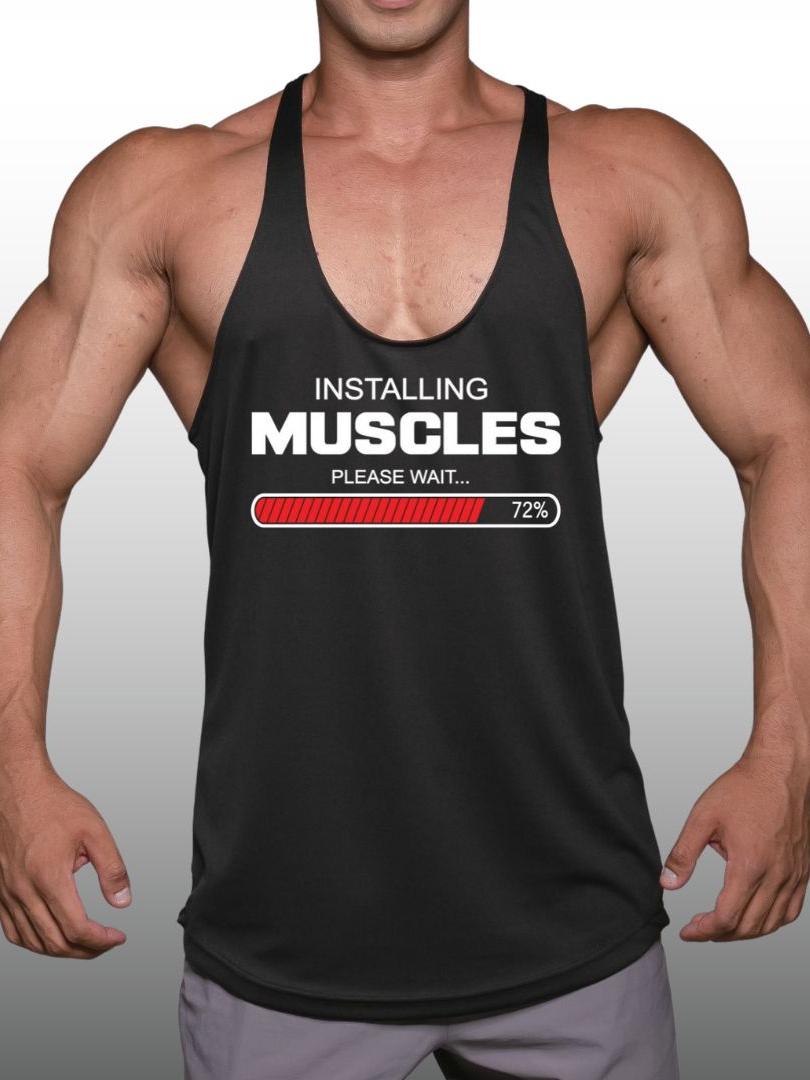 INSTALLING MUSCLES เสื้อกล้ามเพาะกายทรงคลาสสิค Bodybuilding Dry Fit Gym ...
