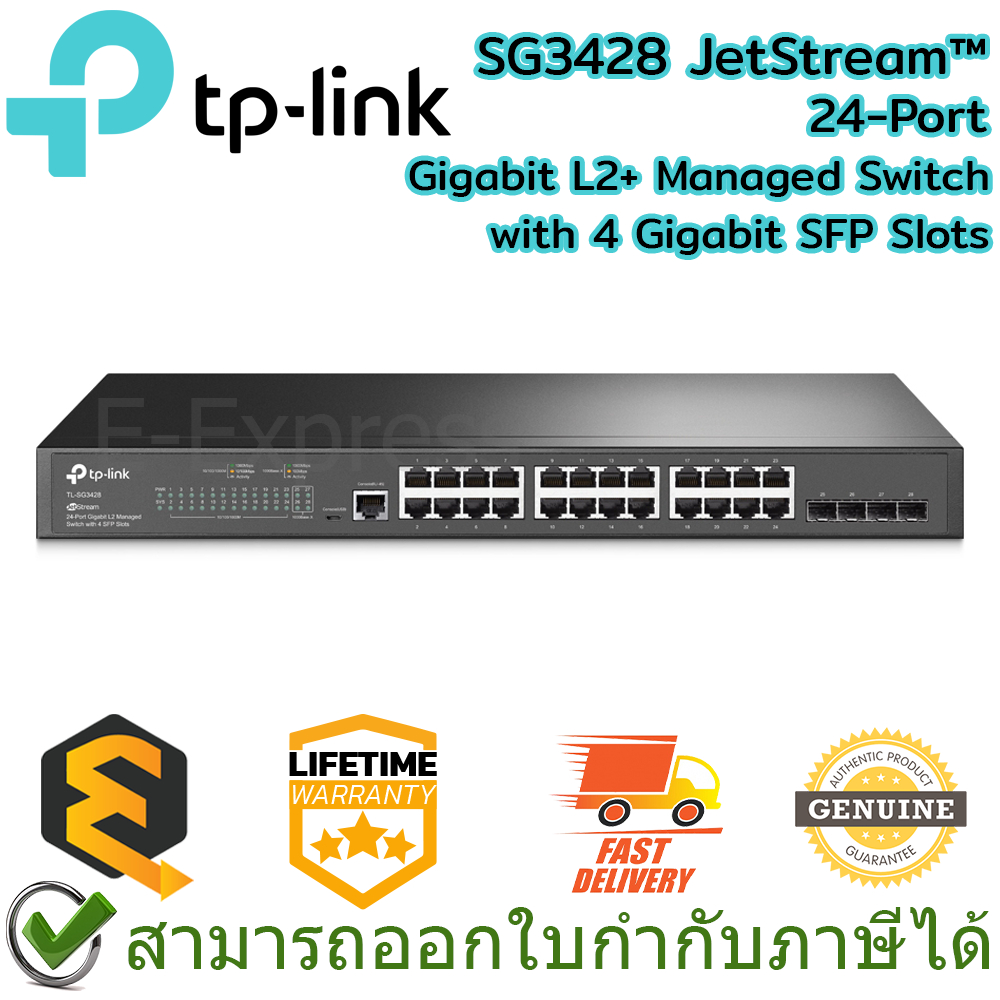 TP-Link SG3428 JetStream™ 24-Port Gigabit L2+Managed Switch with 4 ...