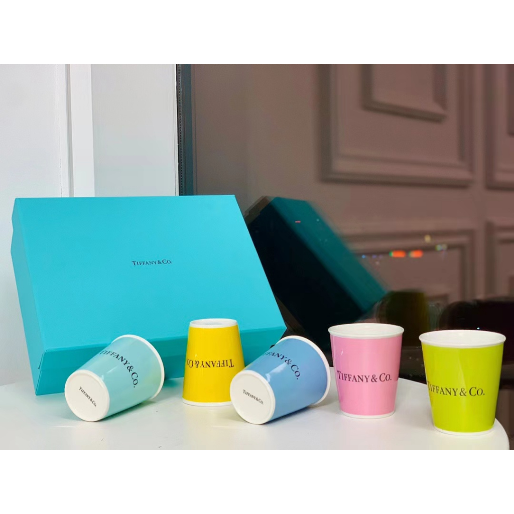 Everyday Objects Tiffany Coffee cup bone china five piece set | Shopee ...