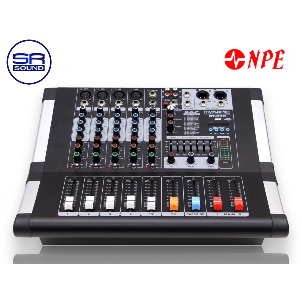 ฟรีค่าส่งMYNPE GT-630 เพาเวอร์มิกเซอร์ POWERMIX USB บลูทูธ 2x150W 4Mono 1ST GT-630 with DSP/MP3 ...