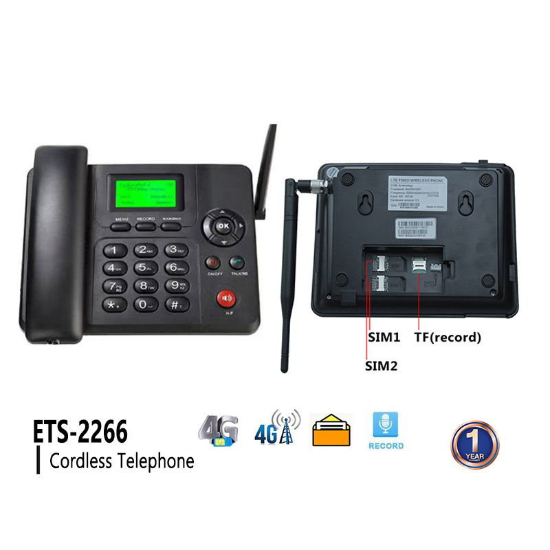 4G โทรศัพท์สำหรับตั้งโต๊ะ Cordless Phone ETS-2266 4G/5G SIM โทรศัพท์ ...