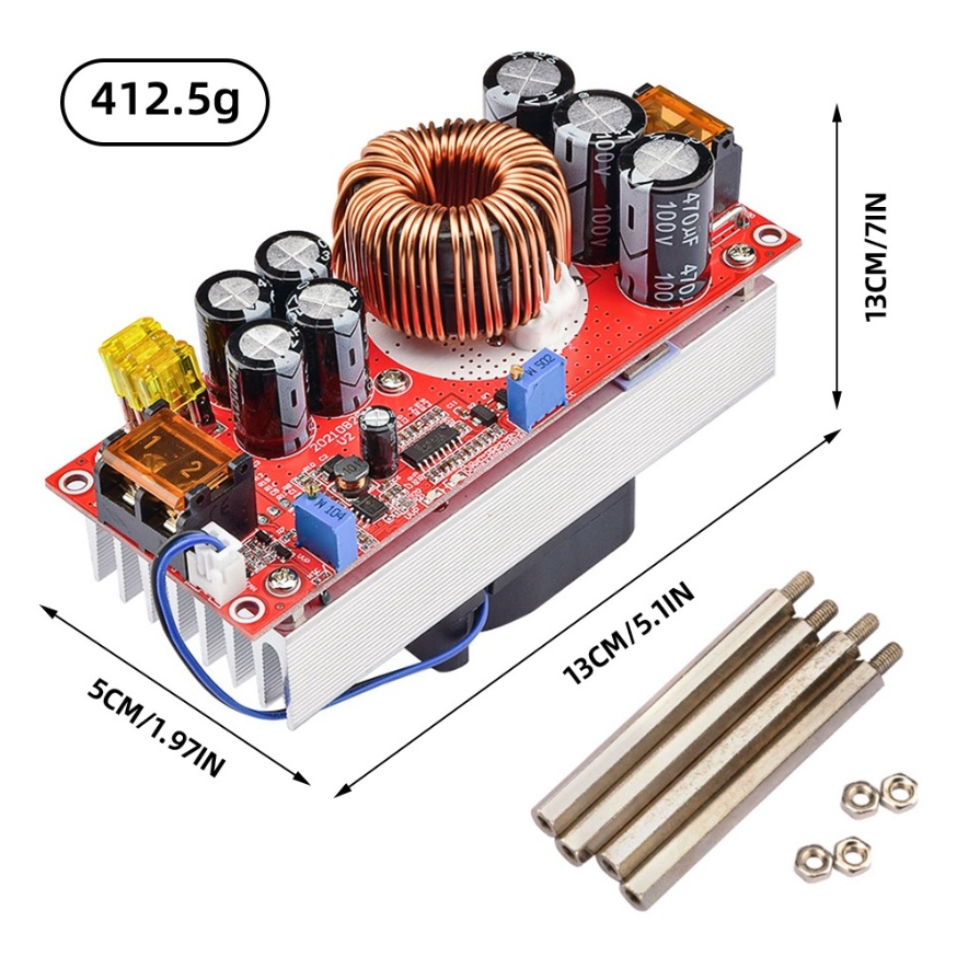 สเตปอัพ 1200W 20A สเต็ปอัพ step up dc สเต็บอัพ เสต็ปอัพ โมดูล สะเต็ปอัพ Converter Boost 8-60V to ...