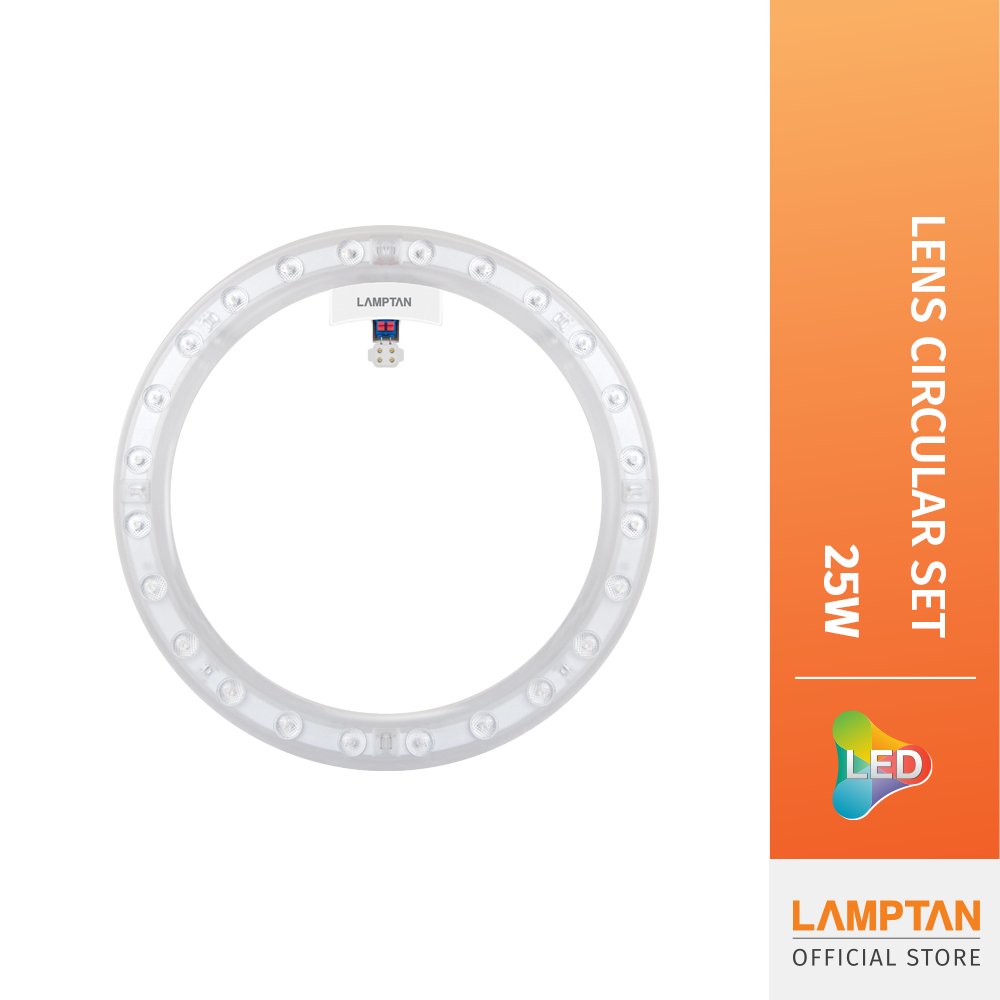 LAMPTAN หลอดไฟกลม LED LENS Circular Set 25w แสงขาว พร้อมเลนส์กระจายแสง ...