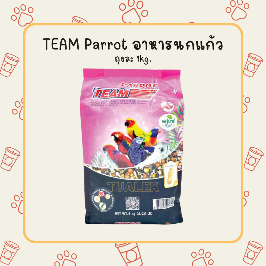 อาหารนกแก้ว TEAM Parrot ทีมแพรอท รวมธัญพืช 1kg. | Shopee Thailand