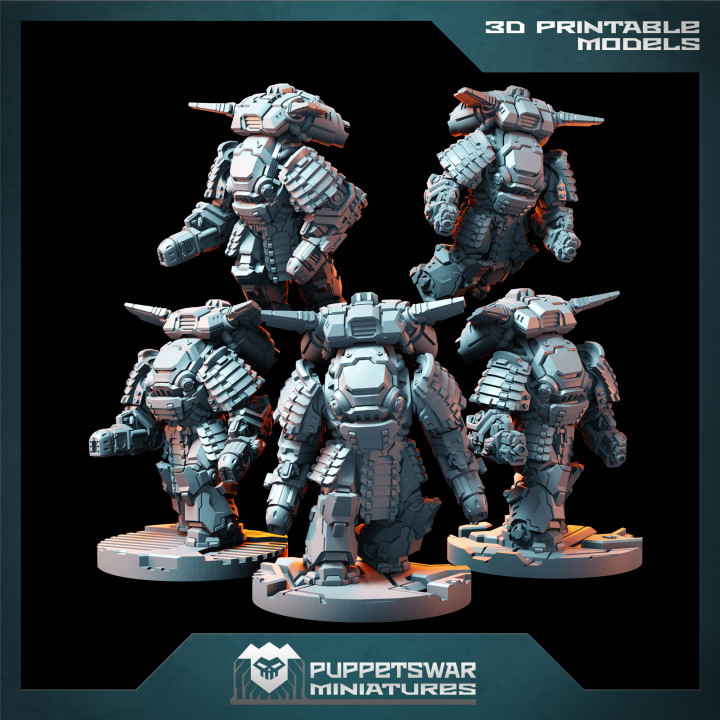 Bushi Heavy Strikers Assault Squad - 3d print miniature board game ...