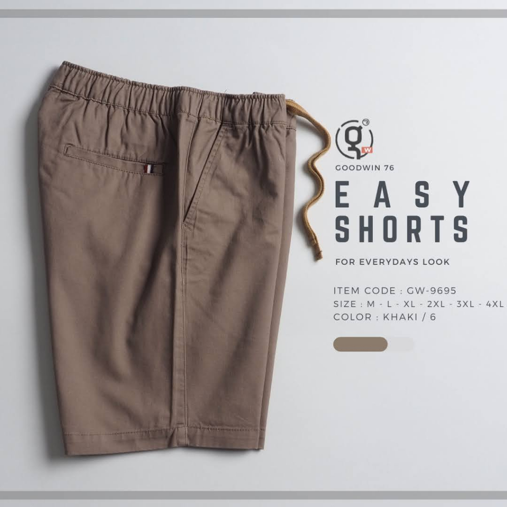 ⚡GW⚡9695 กางเกงขาสั้น ผู้ชาย เอวยืด ผ้าคอตต้อน สีพื้น ยาว 18-21 นิ้ว ...