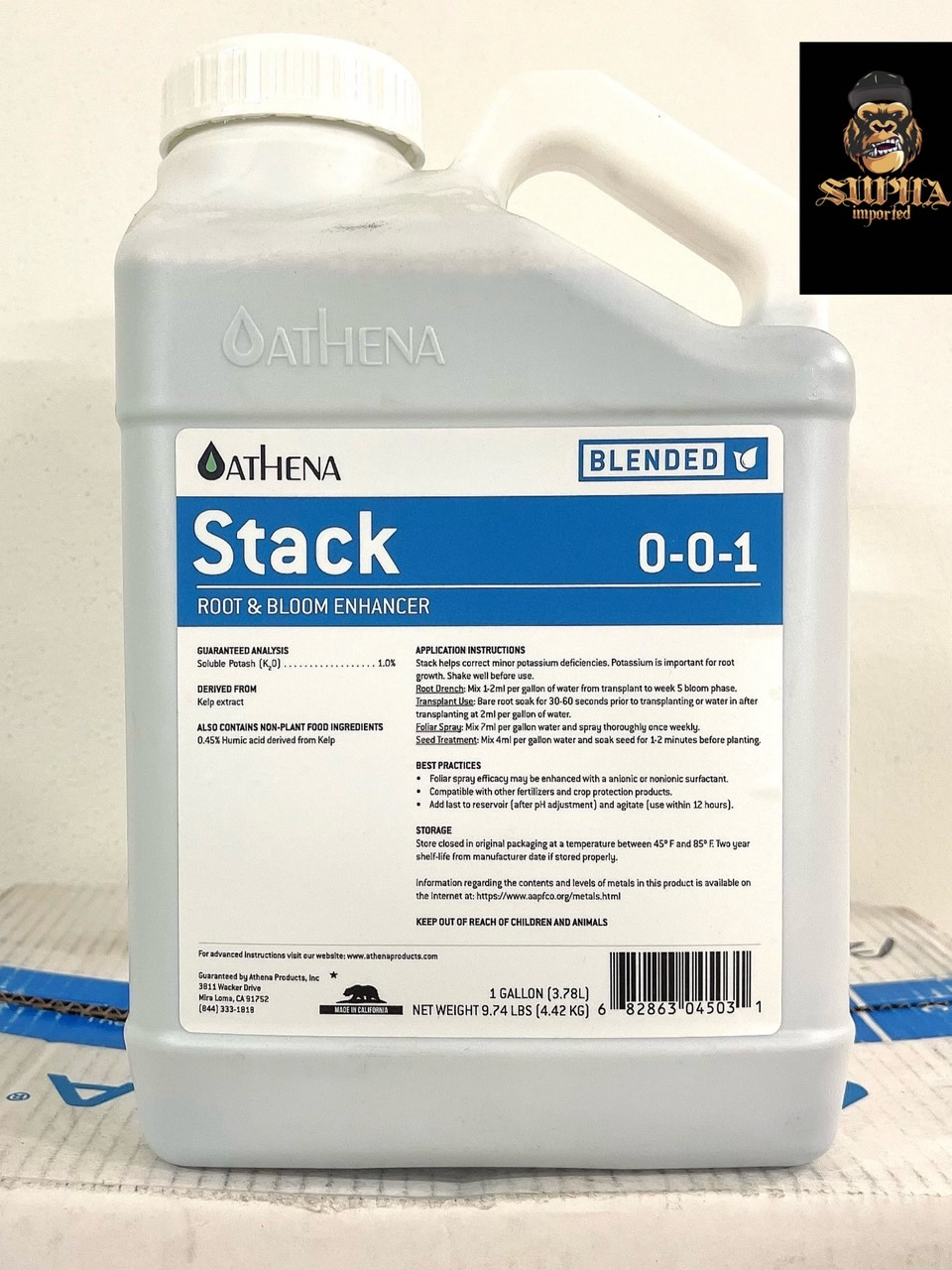 Athena Stack 0-0-1 สารสกัดจากสาหร่าย ปุ๋ยเพิ่มความแข็งแรงของรากและเพิ่มคุณภาพผลผลิต สำหรับฉีดพ่น ...