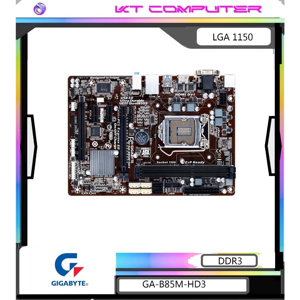 1150/MAINBOARD GIGABYTE GA-B85M-HD3/DDR3/GEN4 | Shopee Thailand