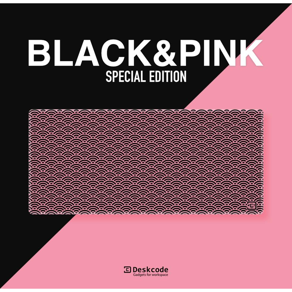 [ DESKCODE ] BLACK&PINK SPECIAL EDITION แผ่นรองเมาส์ แผ่นรองคีย์บอร์ด ขนาดใหญ่ 90x40 cm. หนา 3 ...
