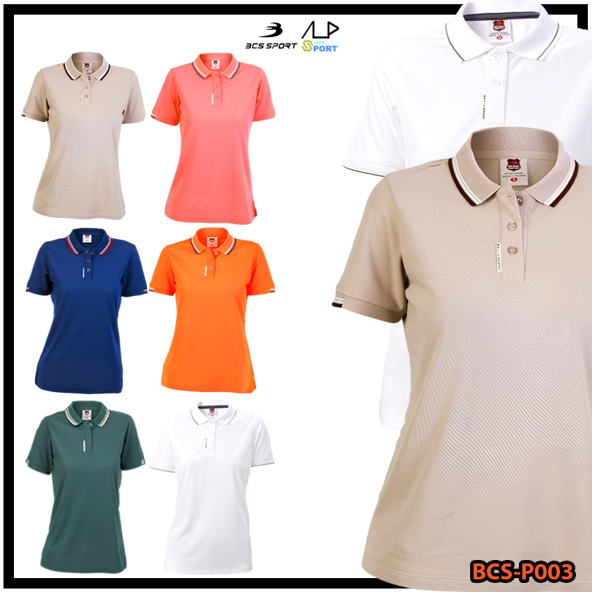💥ลดโหดสูงสุด 1,000 บาท💥 เสื้อคอโปโลแขนสั้น BCS SPORT หญิง PREMIUM POLO รุ่น P003 P003W S1 แท้100 ...
