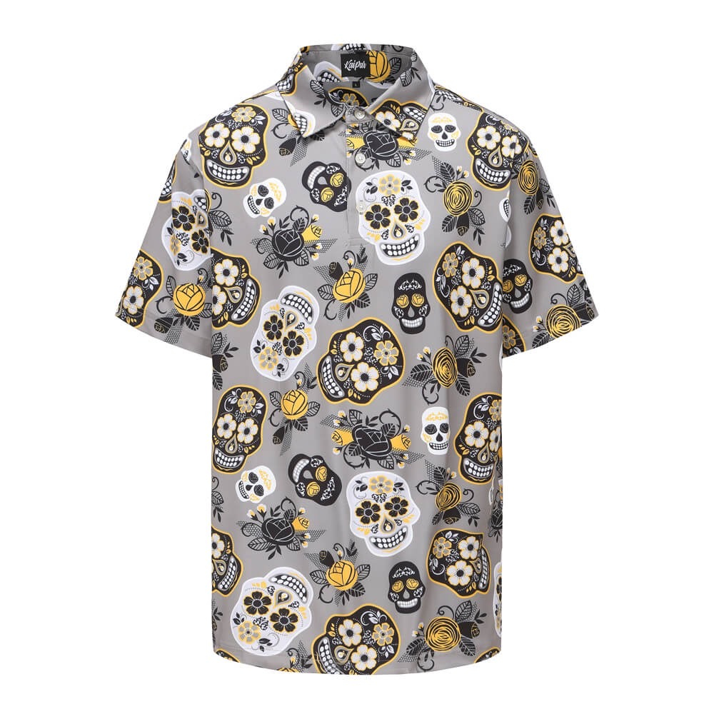 เสื้อกอล์ฟ Hawaiian Kaipar NOCHE DE LOS MUERTOS Performance Golf Shirt ...