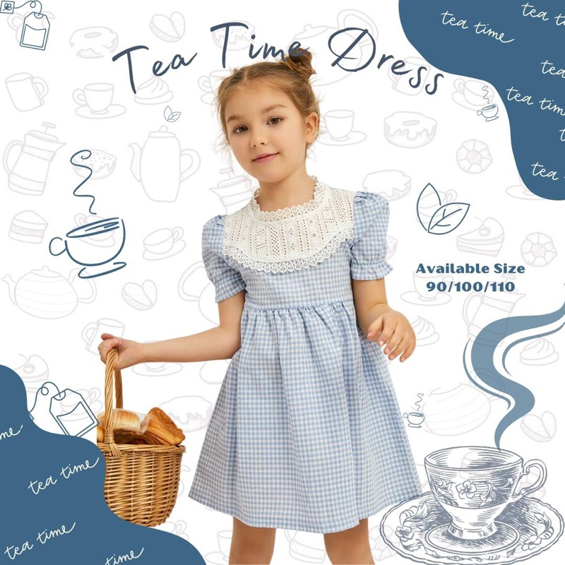 Tea Time Dress (Baby Blue) | Shopee Thailand