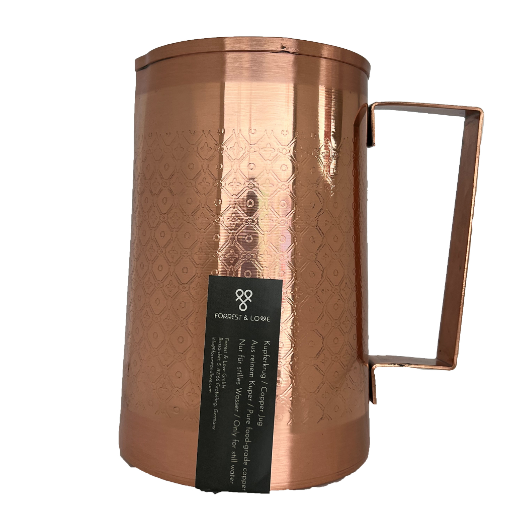 FORREST & LOVE | MOSAIC COPPER WATER JUG | เหยือกน้ำทองแดง ลายแกะสลักโมเสก 1500ML | Shopee Thailand