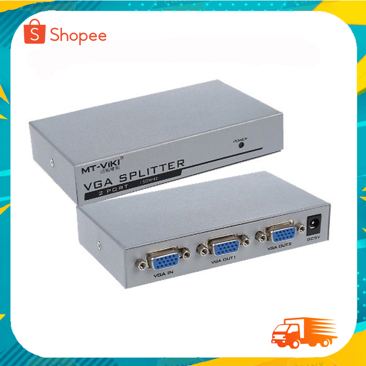 VGA Splitter 2 Port กล่องแยกสัญญาณจอภาพ เข้า 1ออก2 150MHz. | Shopee Thailand