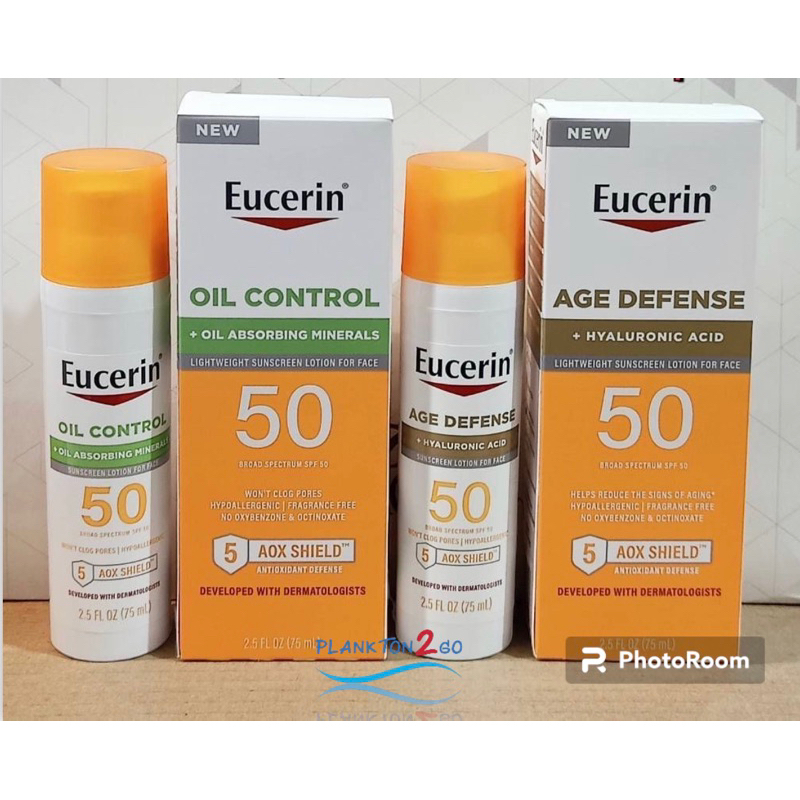 กันแดด Eucerin Oil Control, Age Defence Lightweight Sunscreen Lotion ...