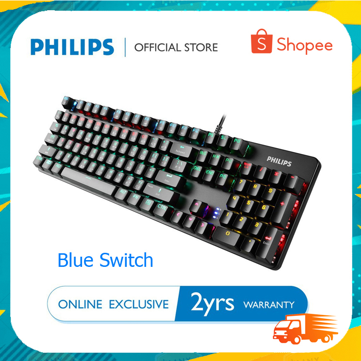 Philips SPK8401 Blue Switch Alloy Panel Professional Gaming RGB ...