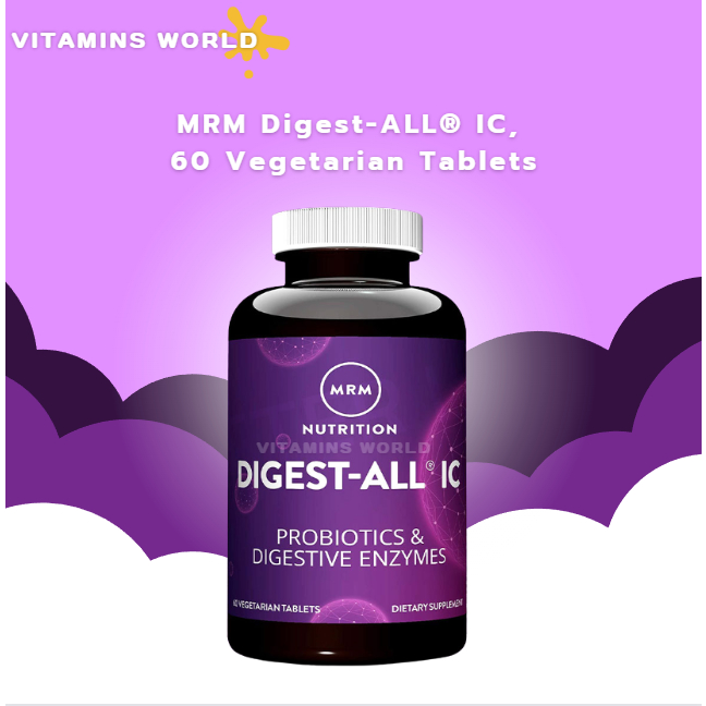 ผสมผสานโปรไบโอติกกับเอนไซม์ย่อยอาหาร MRM Digest-ALL® IC, 60 Vegetarian ...
