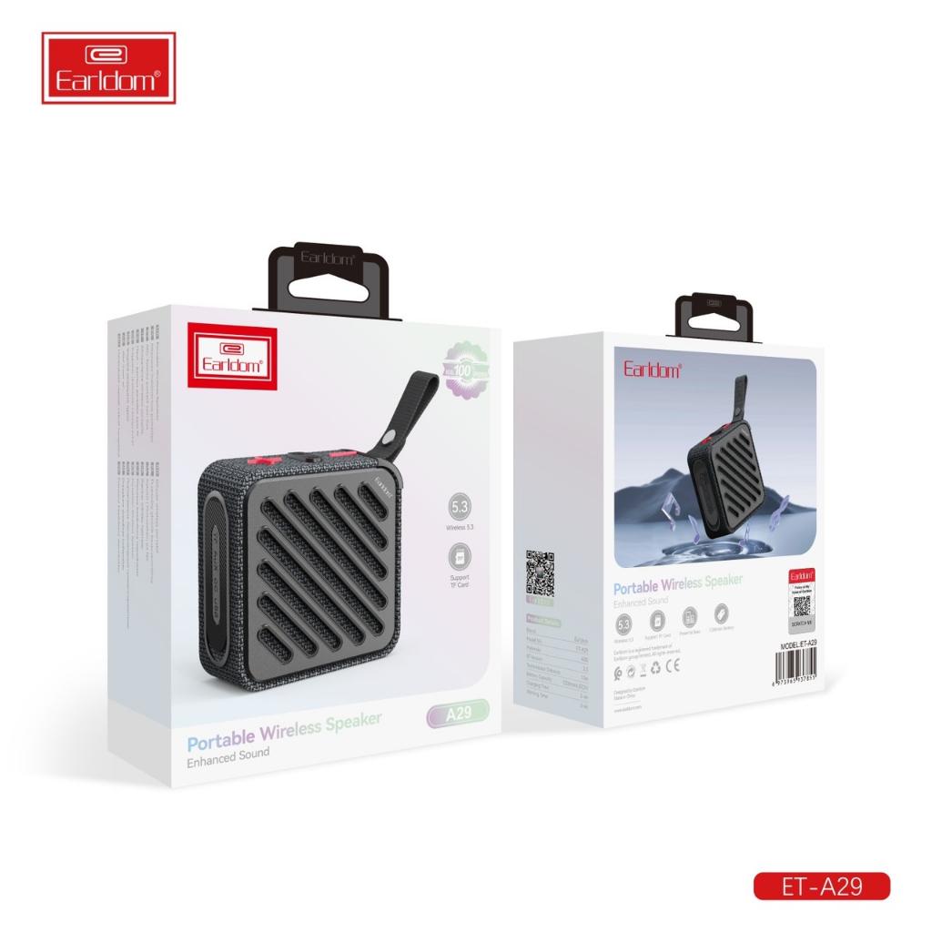 Earldom ET-A29 ลำโพงไร้สาย Bluetooth สำหรับพกพา ดีไซน์น่ารัก เบสหนัก เสียงแน่น พกพาสะดวก ลำโพงบ ...