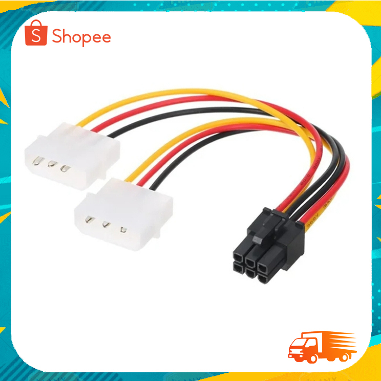 สายต่อไฟเลี้ยงการ์ดจอ 6 Pin to Molex 3x2 PCI-Express 6 Pin PCI-E ...