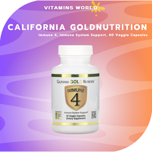 California Gold Nutrition, Immune 4, Immune System Support, 60 Veggie ...