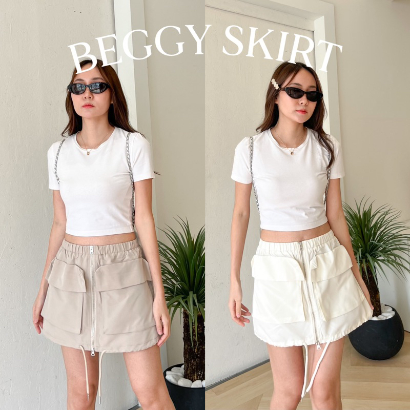 (ลด30% กดสั่งผ่าน shopee video) SHOP.POPO-Beggy skirt กระโปรงสั้น ...