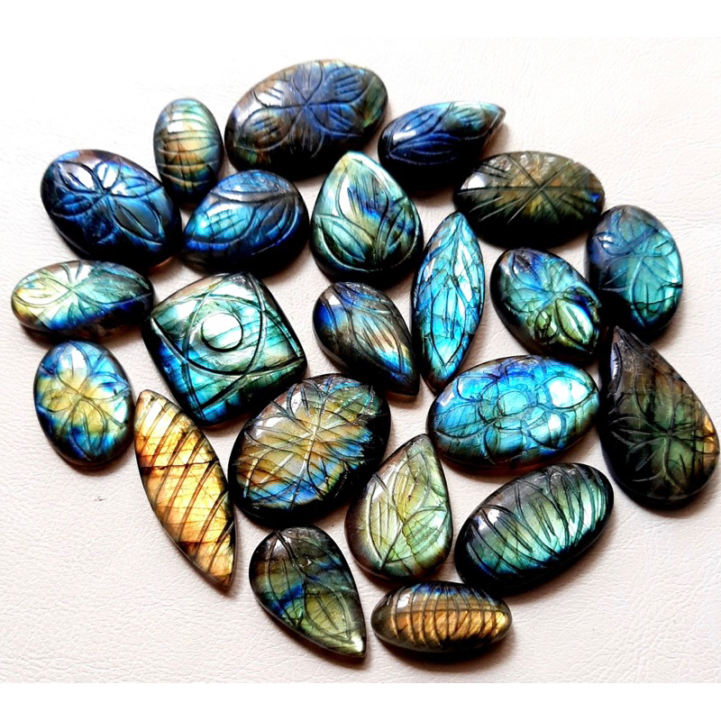 1 PC Random Select Labradorite Carving Stone, Labradorite Carved ...