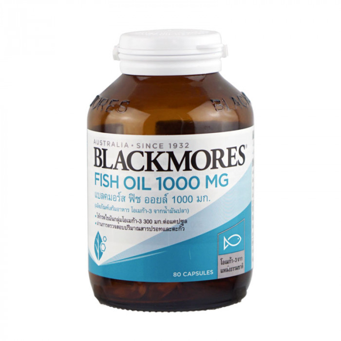 Blackmores Fish Oil 1000 mg. แบลคมอร์ส น้ำมันปลา 1000 มิลลิกรัม 80 ...