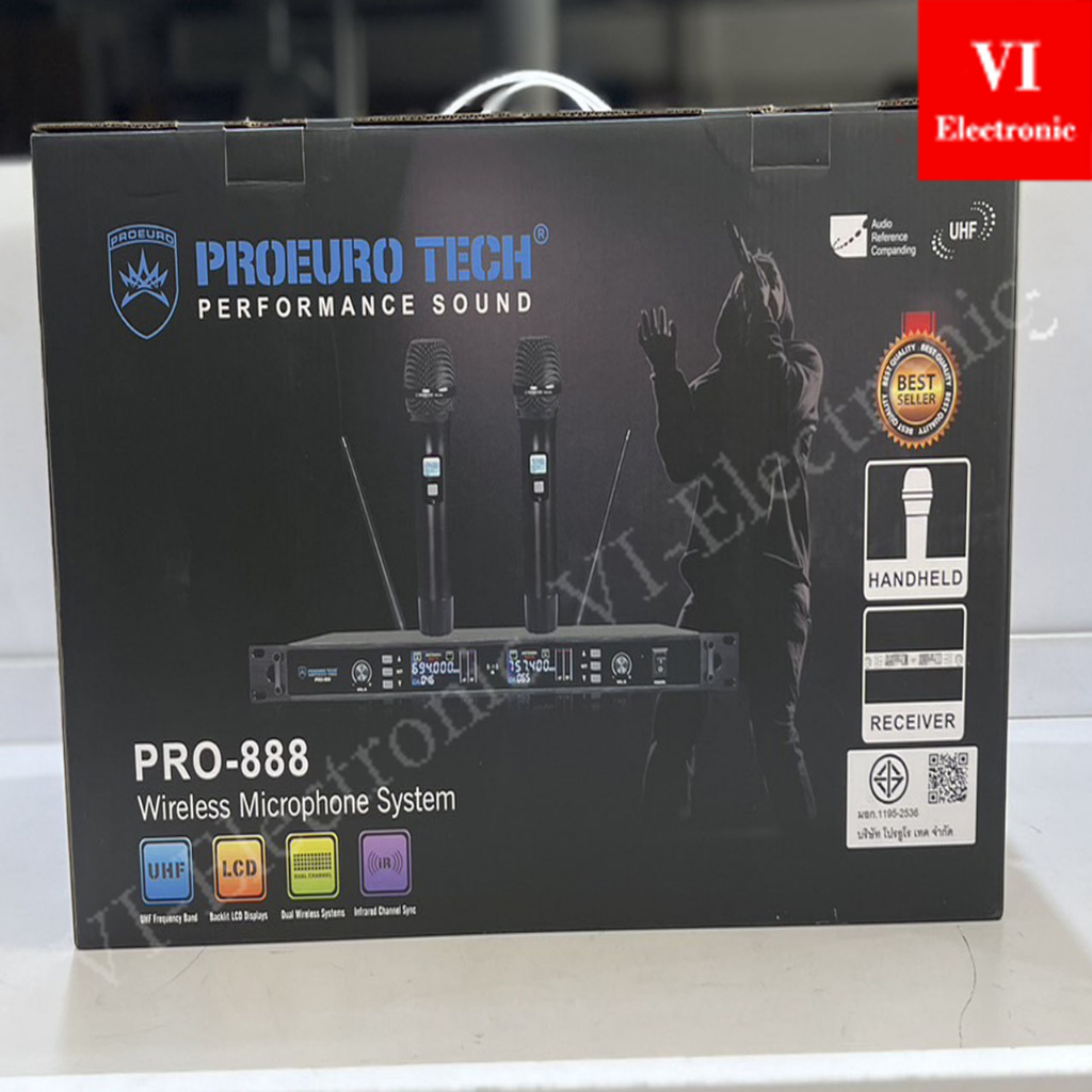 ไมค์ลอยคู่ PROEUROTECH PRO 888 ไม่มีกระเป๋า | Shopee Thailand
