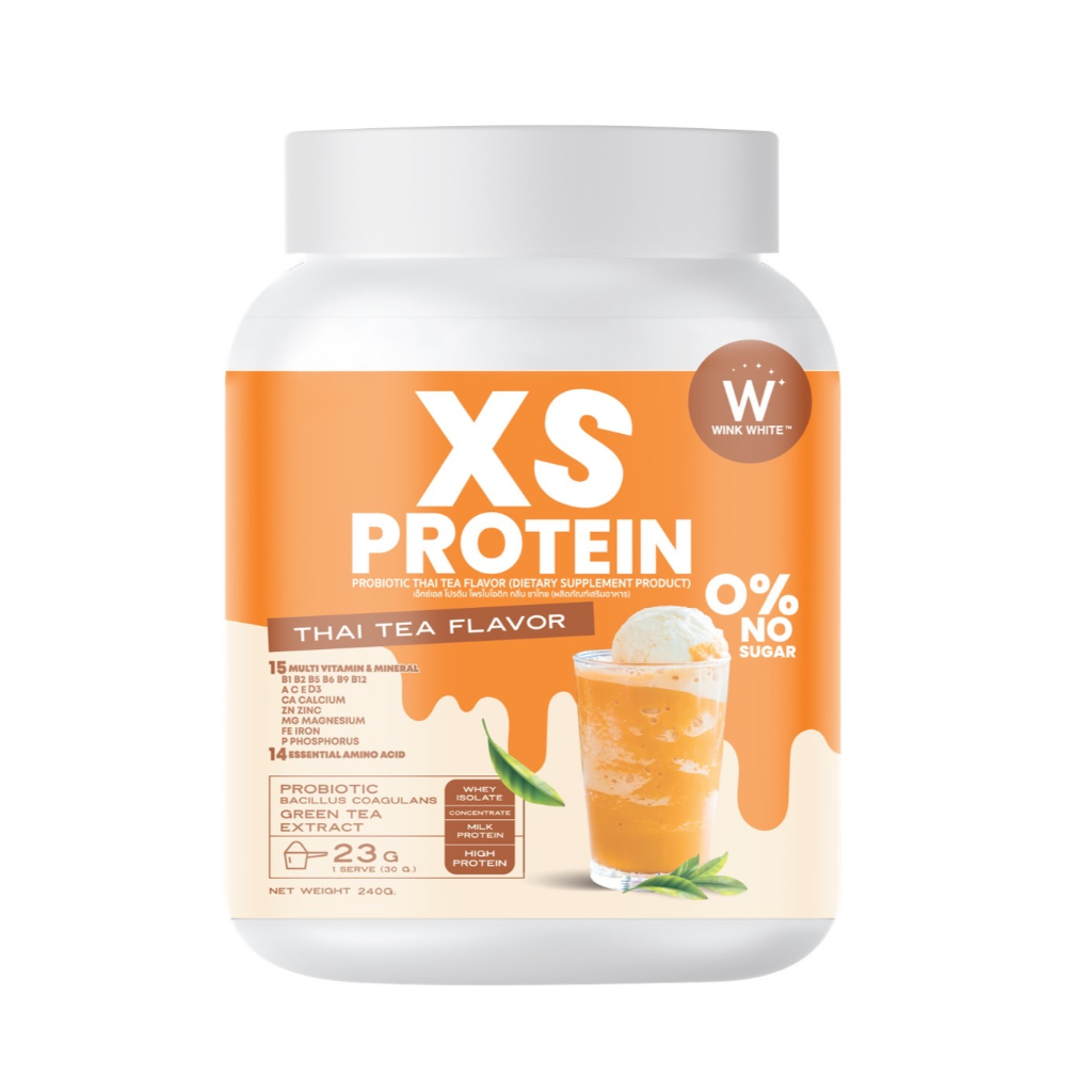 [โปรตีนคุมหิว] WINK WHITE XS WHEY PROTEIN THAI TEA ชาไทย คุมหิว เสริมโ ...