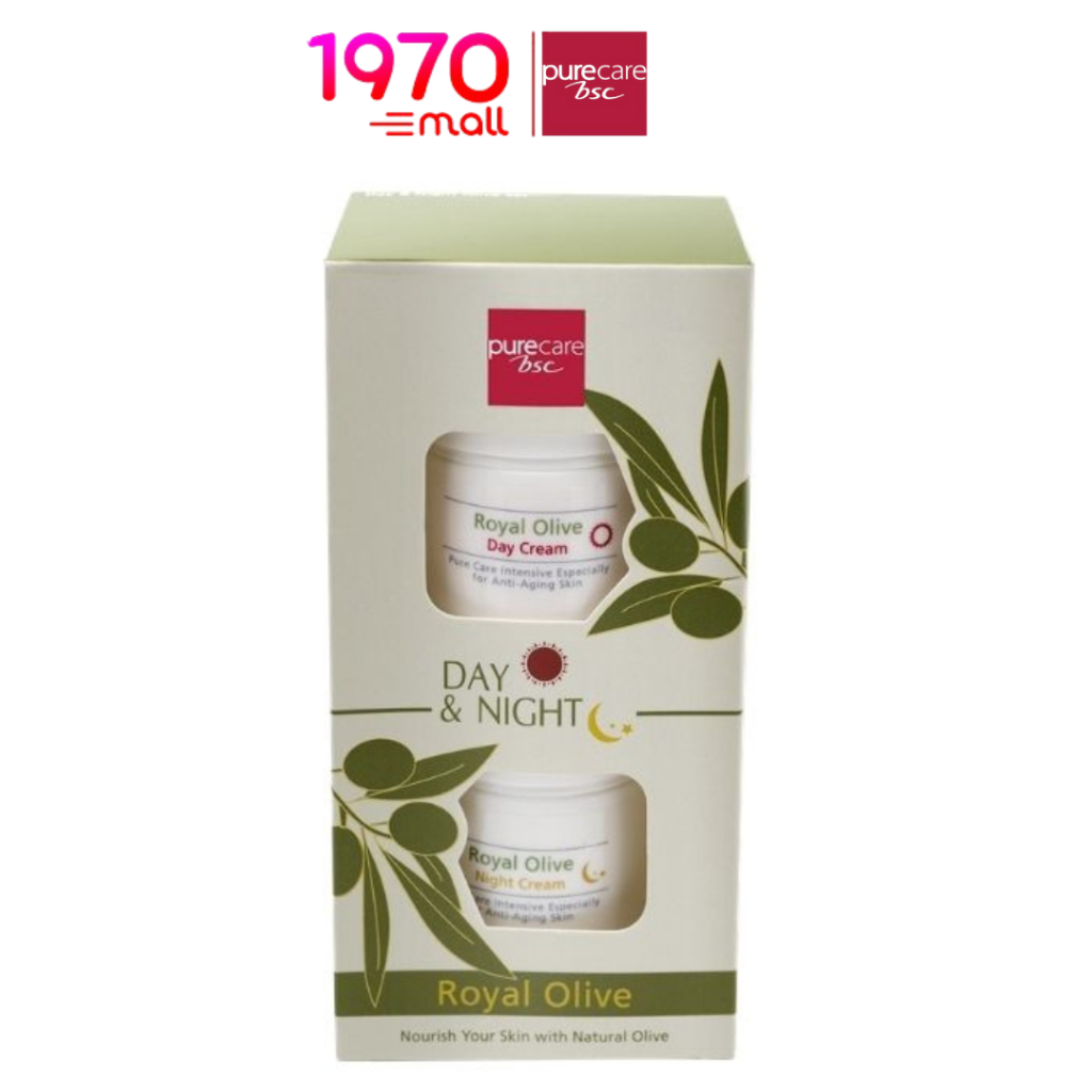 [แพ็คคู่] PURE CARE BSC ROYAL OLIVE DAY&NIGHT 20g.x2 ครีมบำรุงผิวหน้า ...