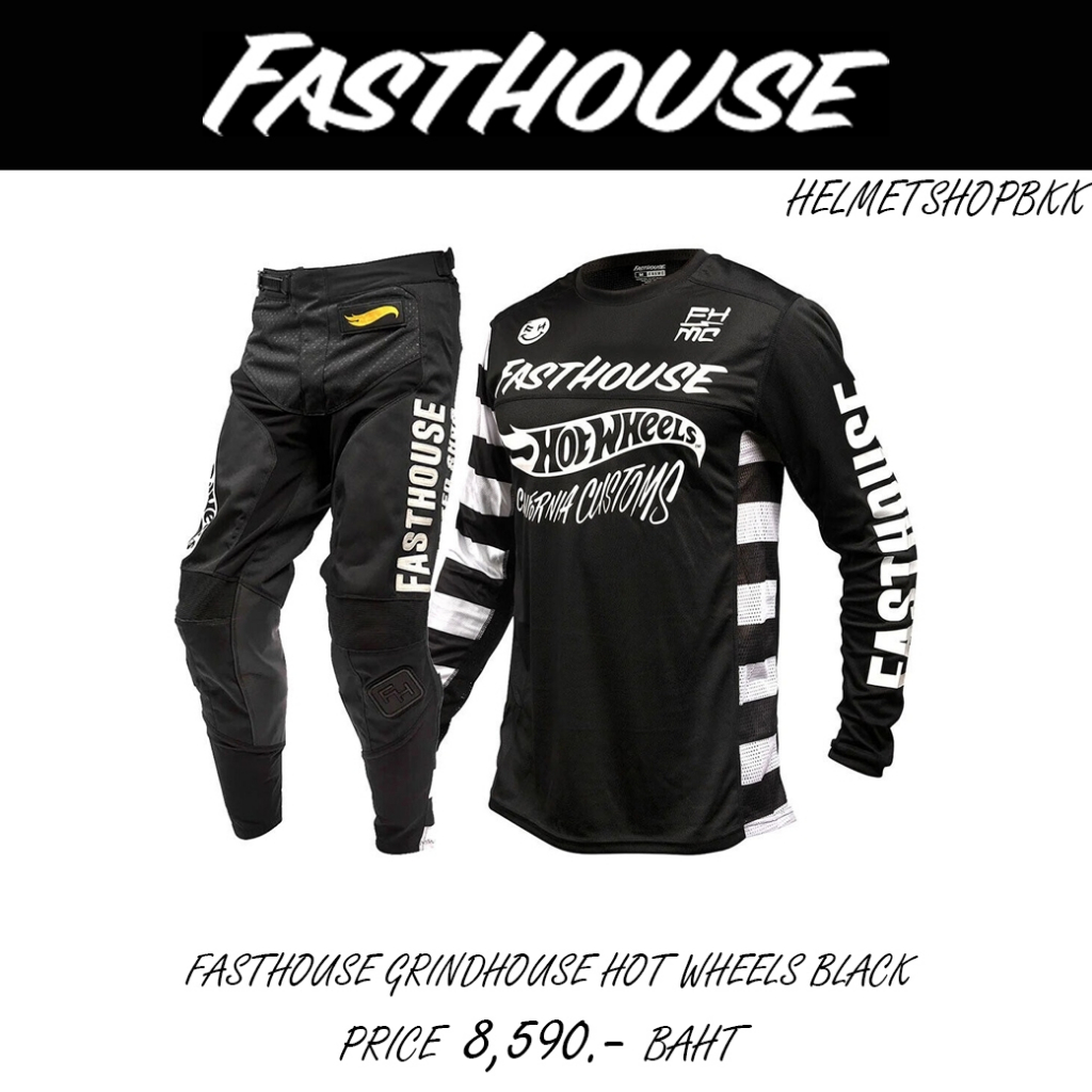 ชุดวิบากสำหรับผู้ใหญ่ FASTHOUSE GRINDHOUSE HOT WHEELS JERSEY BLACK | Shopee Thailand