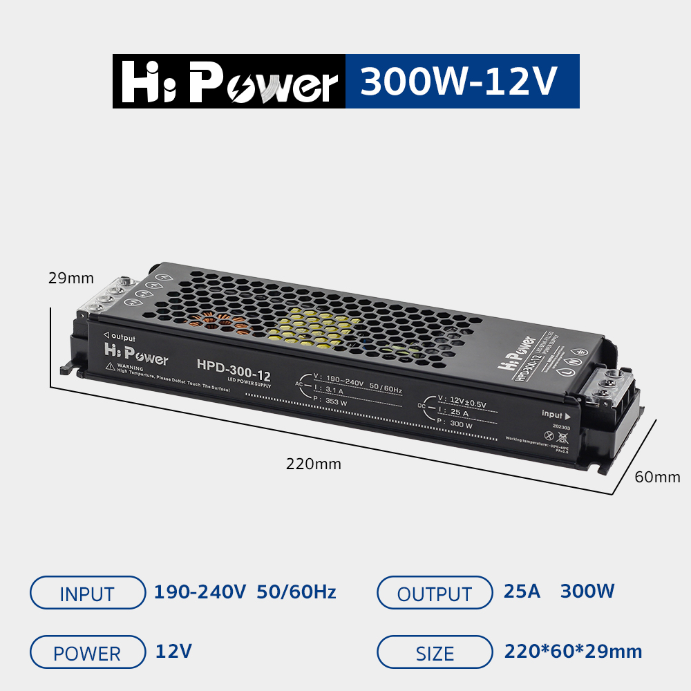 หม้อแปลง LED แหล่งจ่ายไฟ บางมาก DC12V 24V 48V หม้อแปลงไฟฟ้า 60W 100W 200W 300W 400WAC190-240V ...