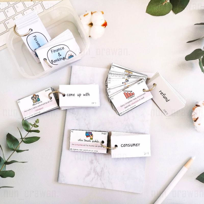 บัตรคำศัพท์ โทอิค_toeic 500คำ บัตรคำแบบใส่ห่วง flash card toeic ...
