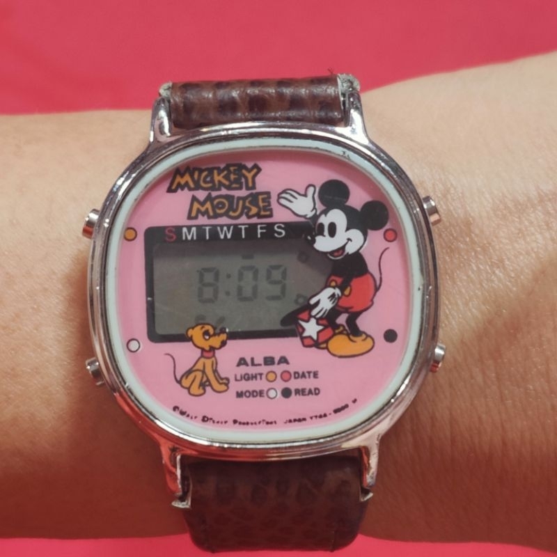 นาฬิกาญี่ปุ่นมือสอง นาฬิกาวินเทจ Alba Mickey Mouse ยุค 1970 สภาพยังสวย ...