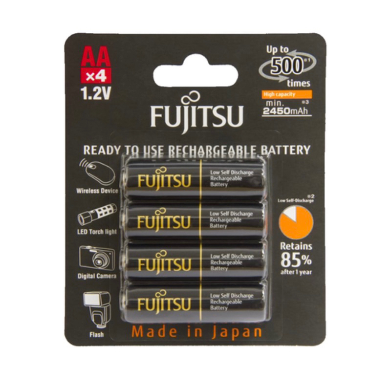 ถ่านชาร์จFujitsu Ni-MH AA-2450mAh/AAA-900mAh 1.2V แพค4ก้อน ของแท้ ...