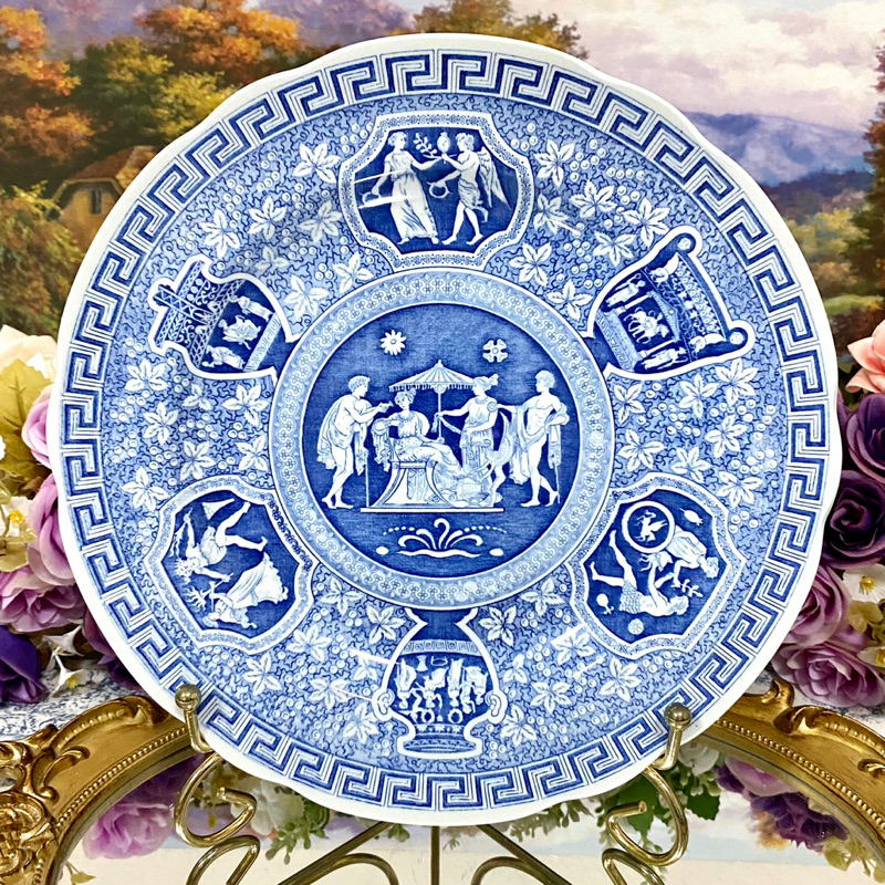 Spode Blue Room Greek Plate จานลายกรีก 9 นิ้ว | Shopee Thailand